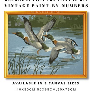 Flying Ducks PAINT by NUMBER DIY Kit Adult Vintage Style , Mallard ...