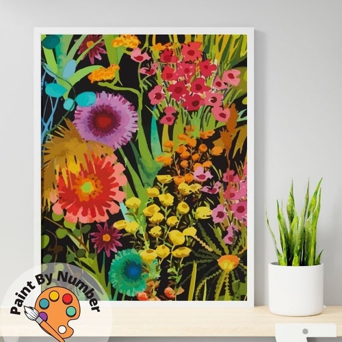 Garden Flowers PAINT by NUMBER Kit for Adults Spring Flowers - Etsy