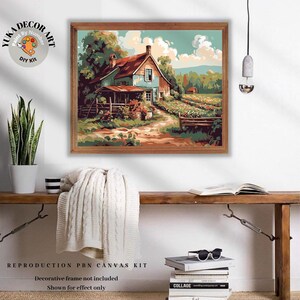 Rustic Cottage PAINT by NUMBER DIY Kit for Adult , Vintage Countryside ...