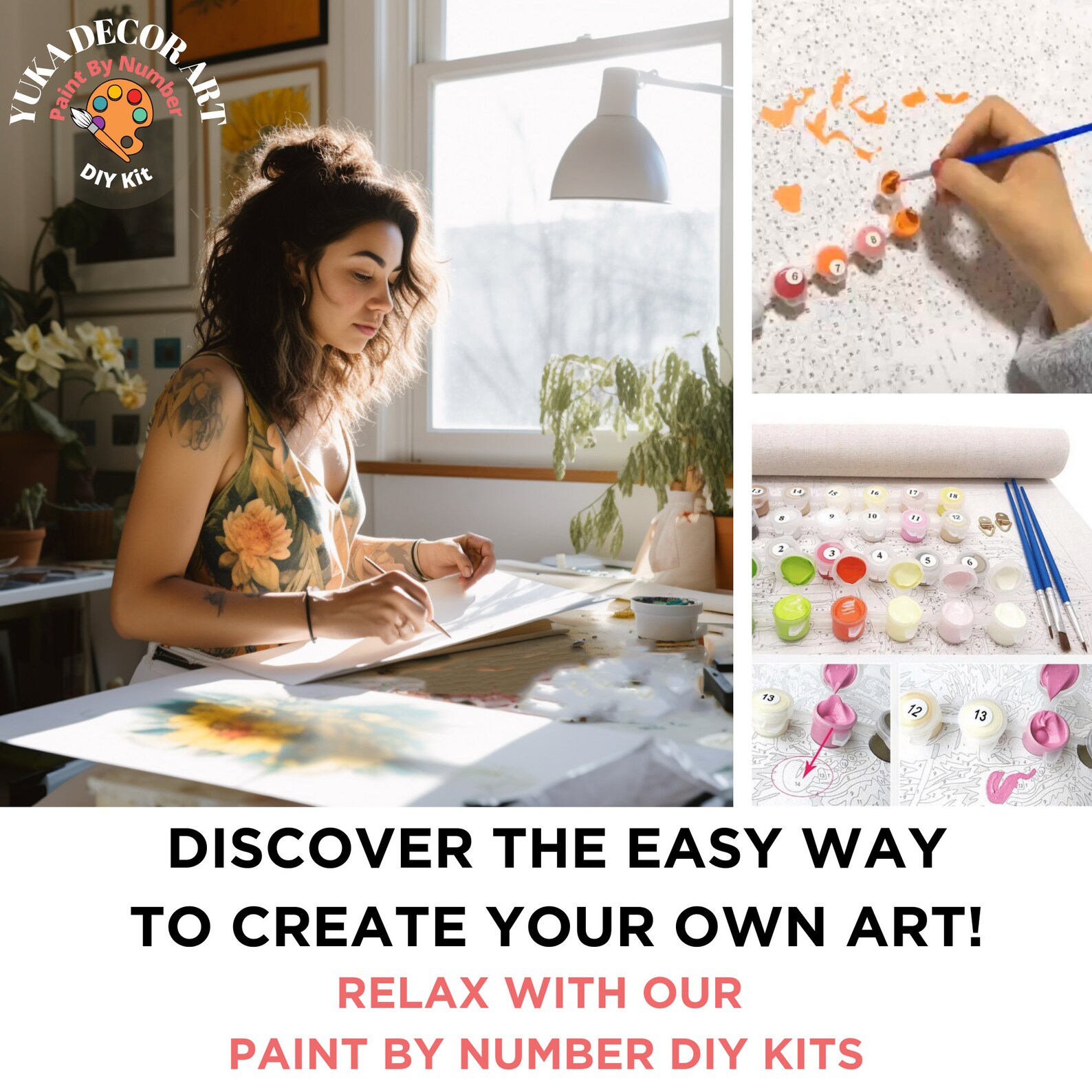 Vintage Style PAINT by NUMBER Kit Adult, Stream River Landscape Art ...