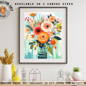 Flower Vase PAINT by NUMBER Kit for Adults spring Flowers Painting Easy ...