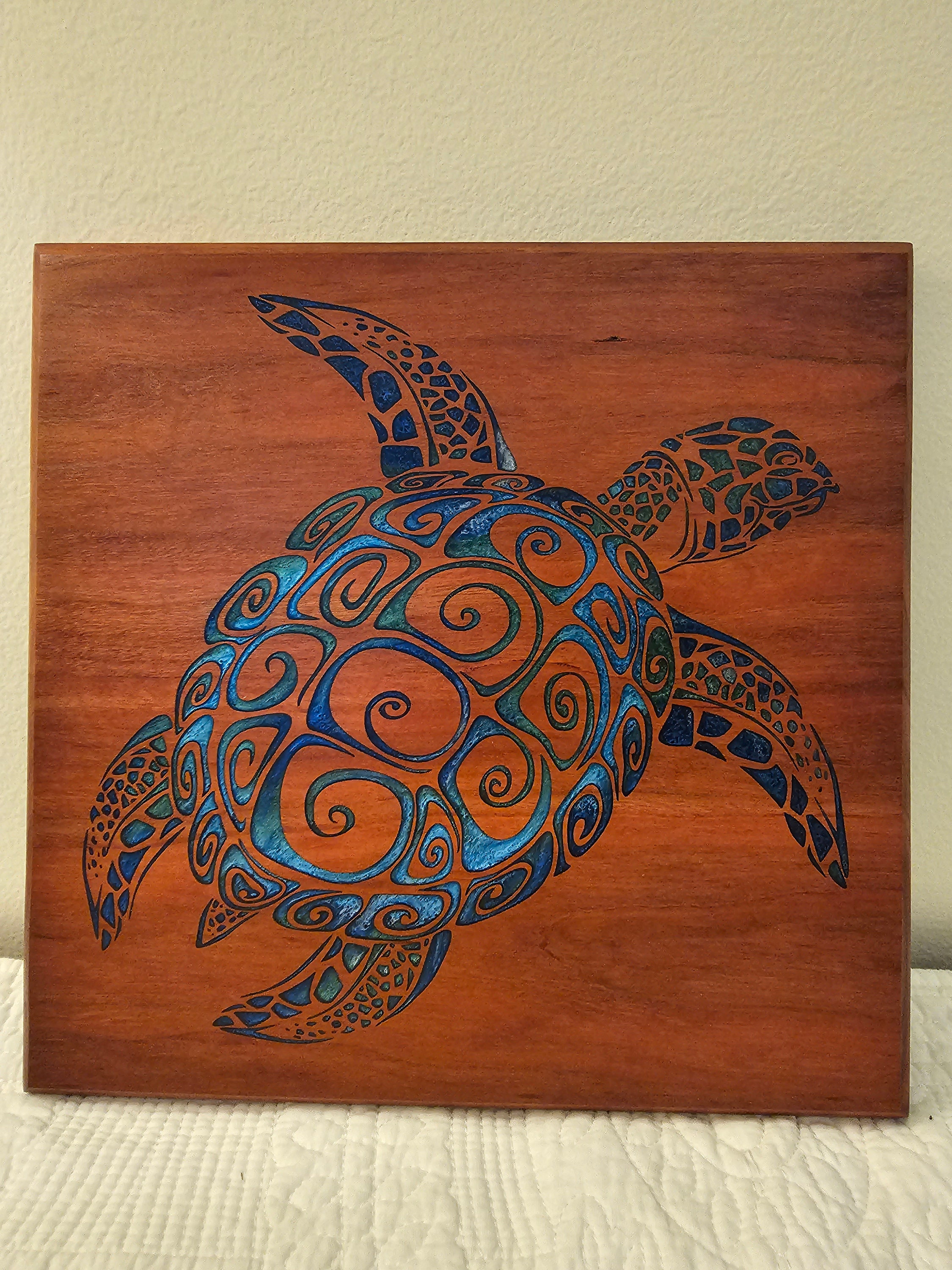 Sea Turtle - Cherry Wood and Epoxy Wall Decor - Etsy