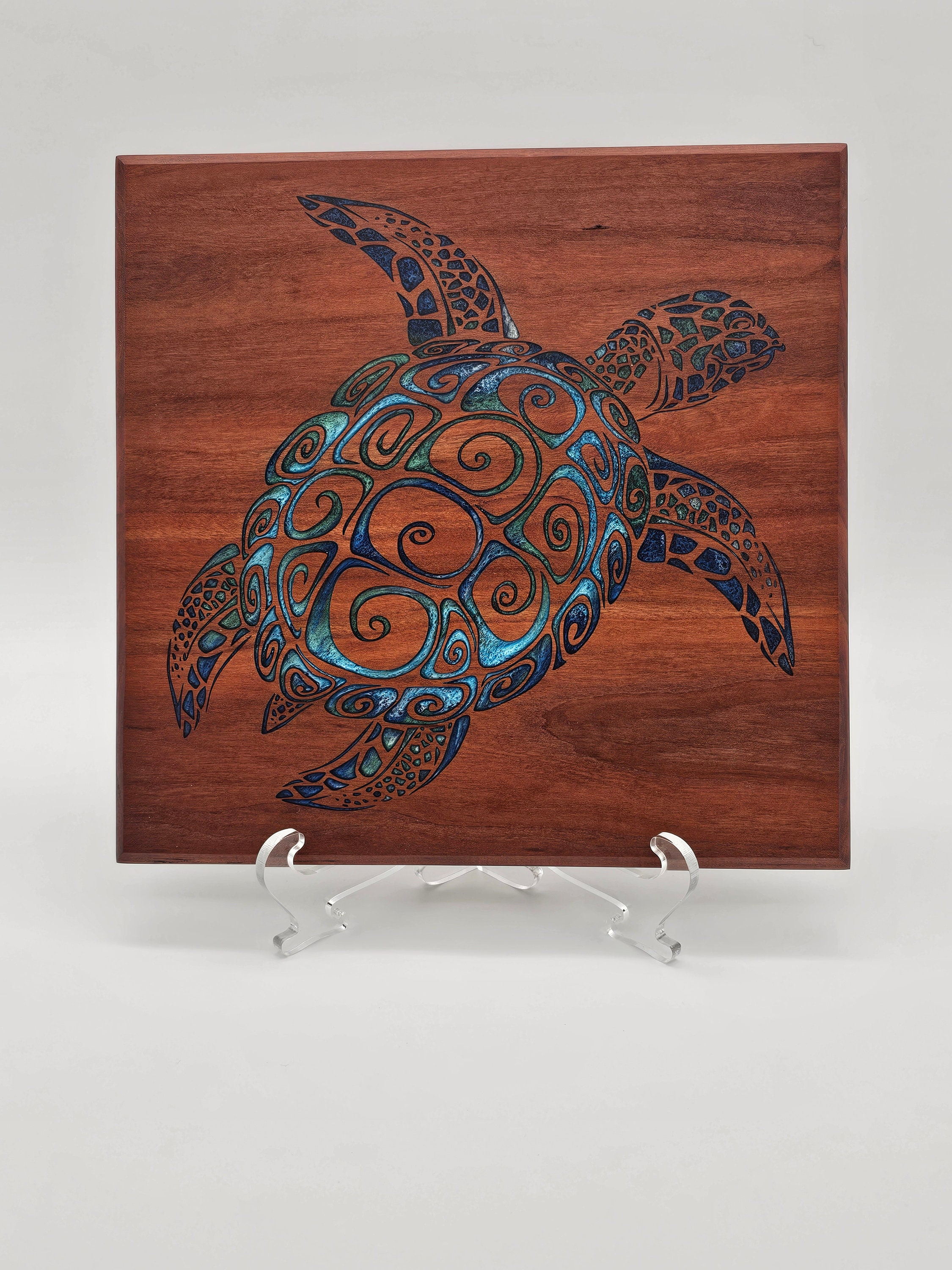Sea Turtle - Cherry Wood and Epoxy Wall Decor - Etsy