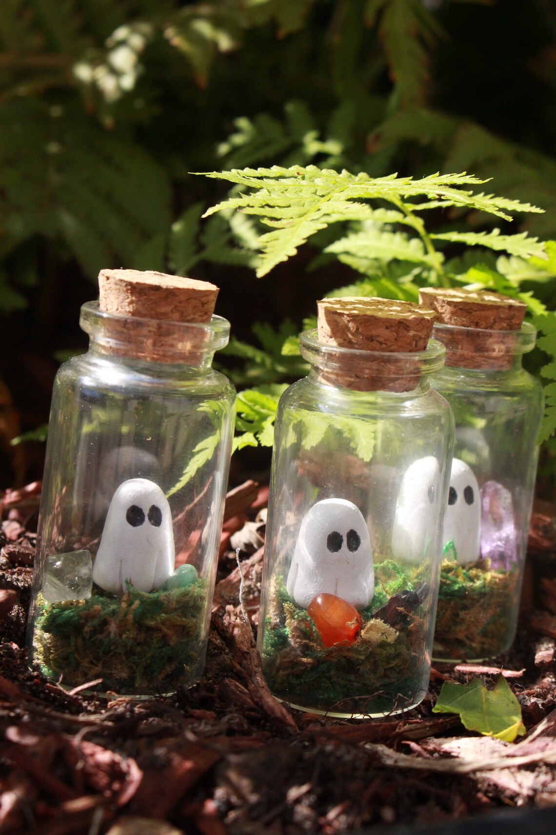 Tiny Ghost Terrarium With Crystals - Etsy