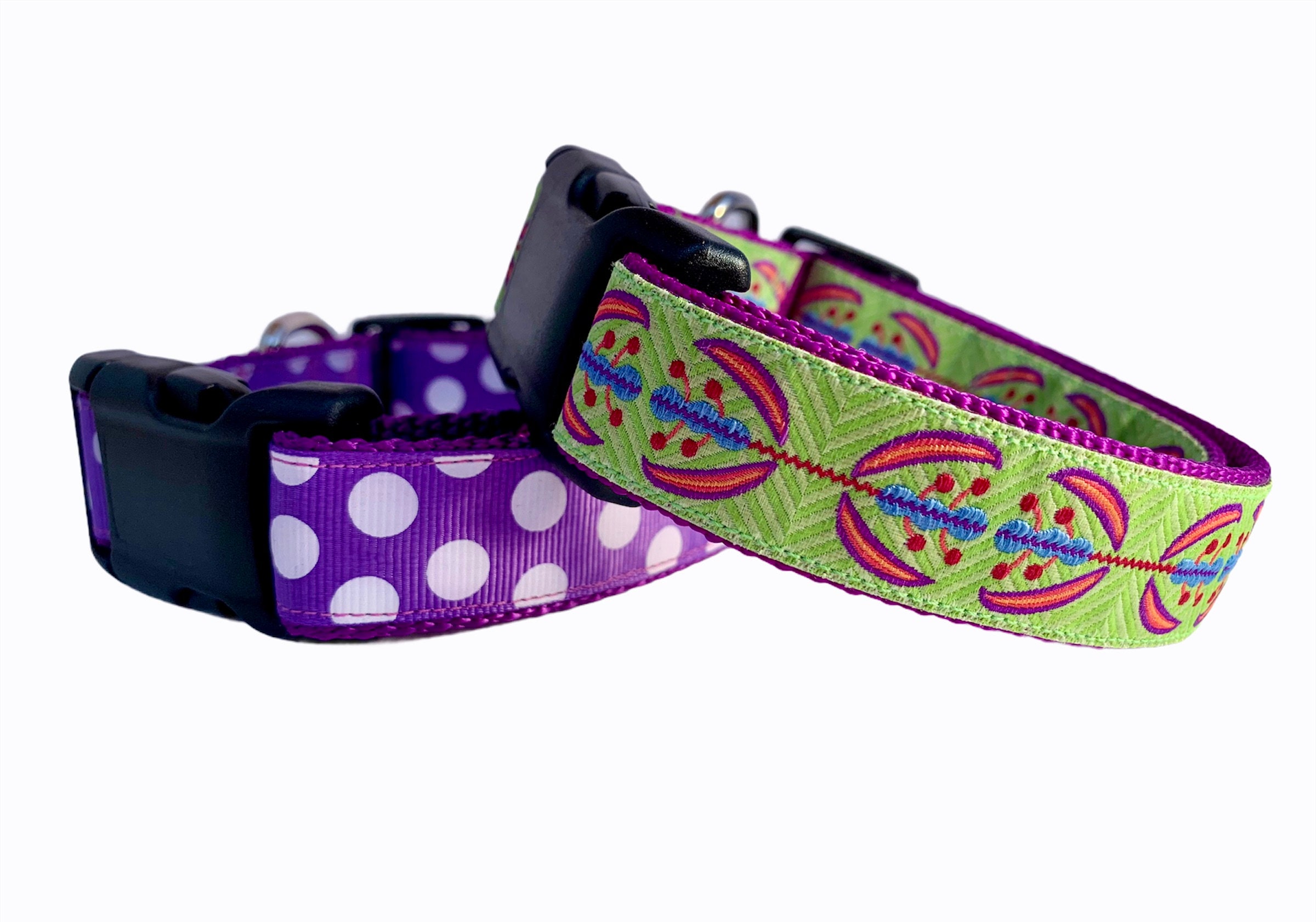 Floral Dog Collar Retro Vintage Pastel dog collar Green | Etsy