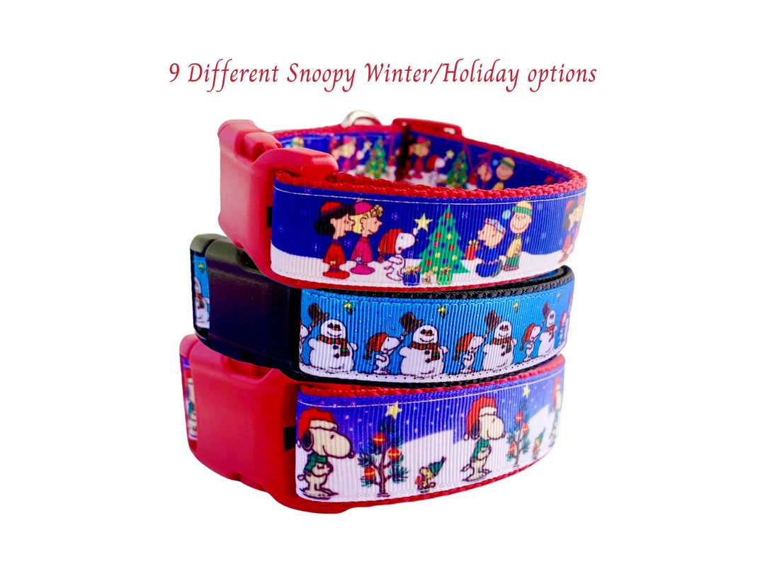 Snoopy Christmas Dog Collar / Christmas Snoopy Dog Collar / Winter Dog ...