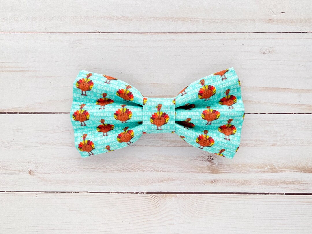 Thanksgiving Turkey Dog Bow Tie / Gobble Gobble Turkey Bow Tie / Turkey ...