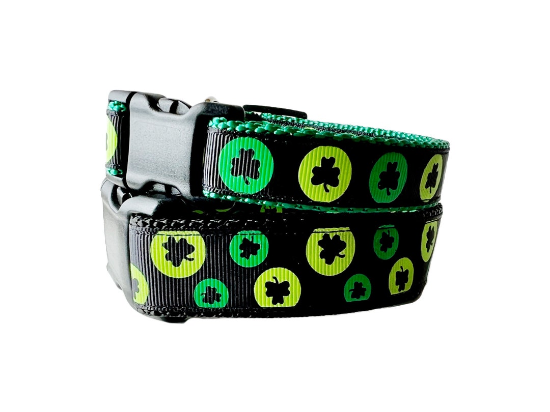 St Patricks Day Green Shamrock Dog Collar / St Pattys Day Lucky Dog ...