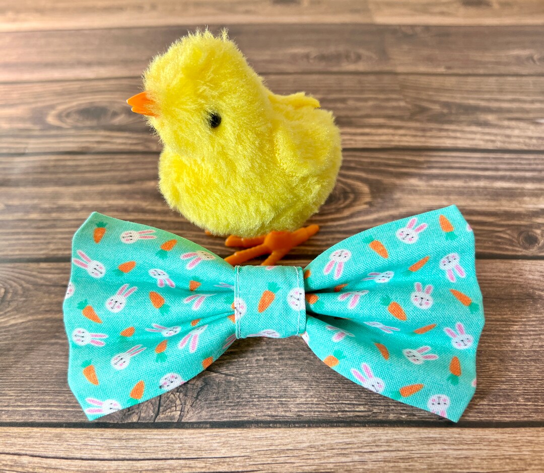 Easter Bunny & Carrots Dog Bow Tie / Easter Dog Bow Ties / Bowtie Dog ...