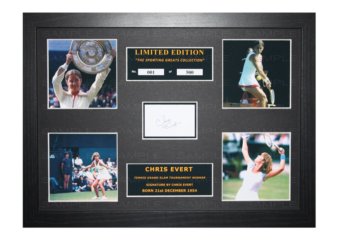 Chris Evert Signed Mounted and Framed Limited Edition Print - Etsy UK