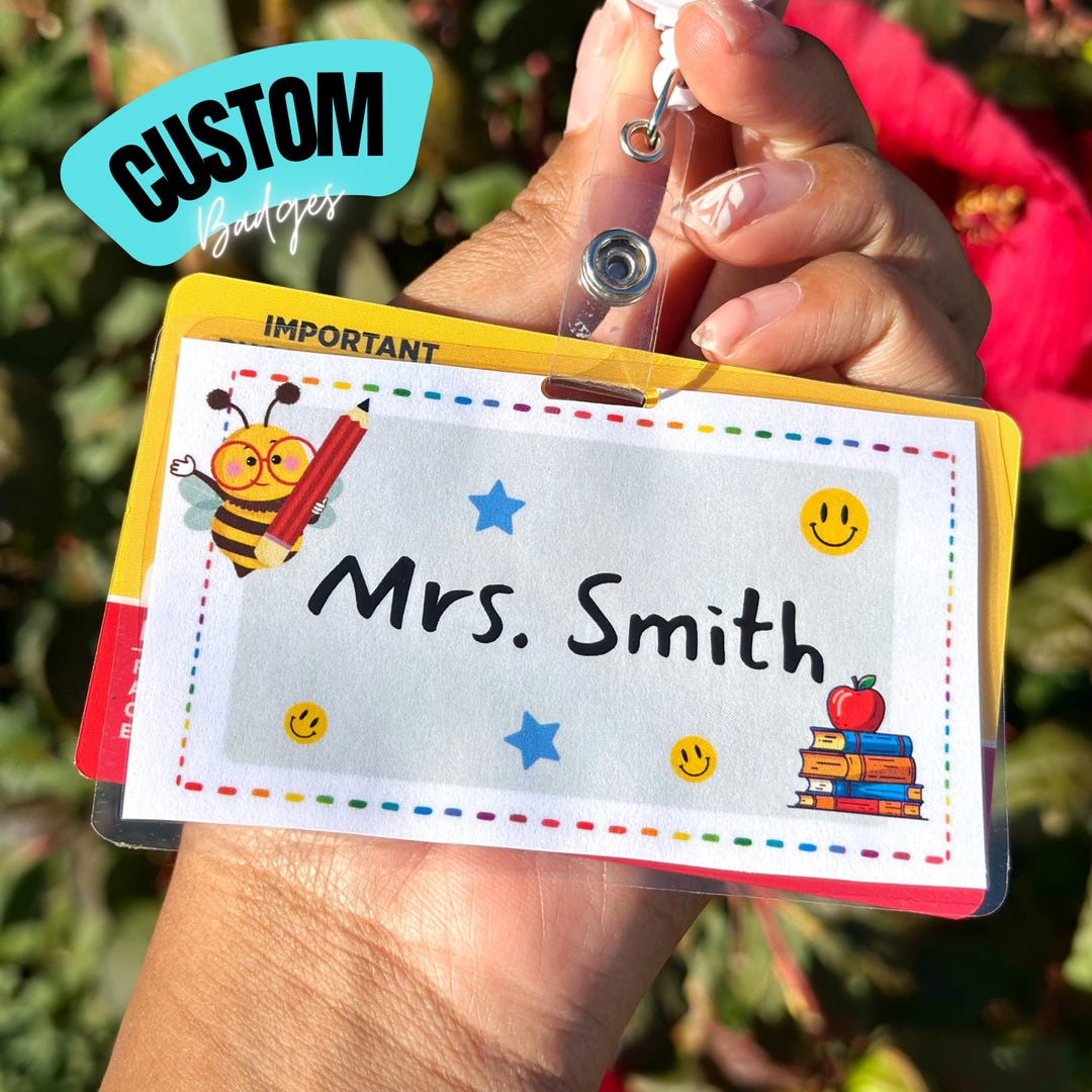 Custom Name Badge, Teacher Name Badge, Social Worker Gifts, Badge Buddy ...