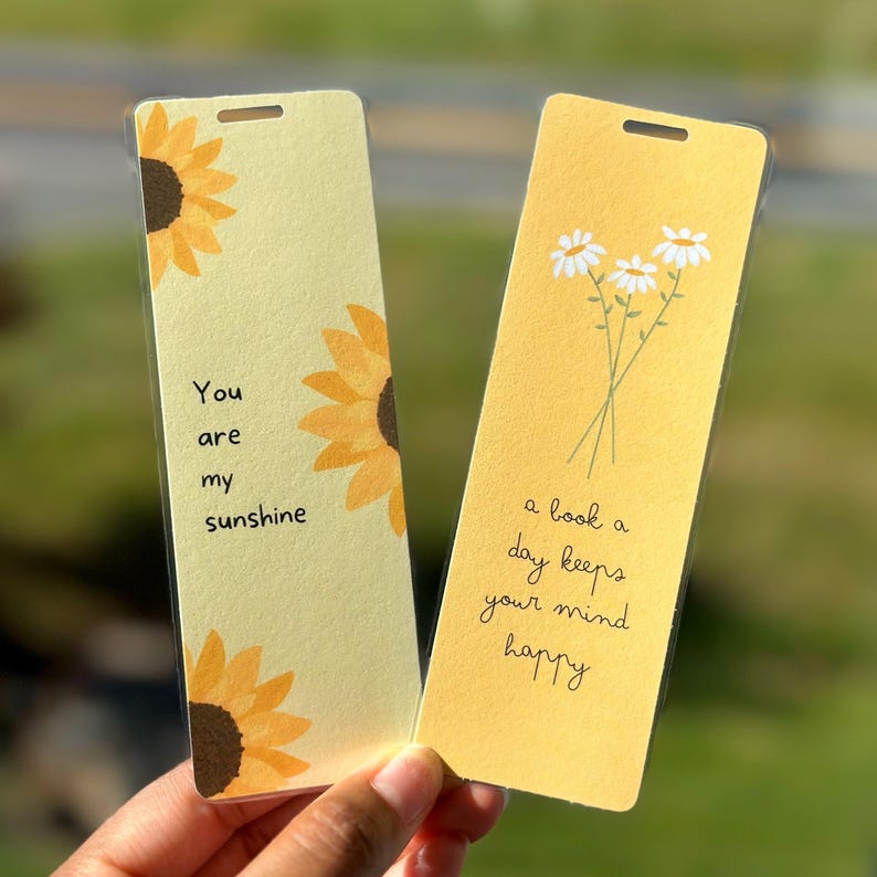 Sunflower Bookmark, Flower Bookmark, Bookworm, Yellow Bookmark, Cute ...