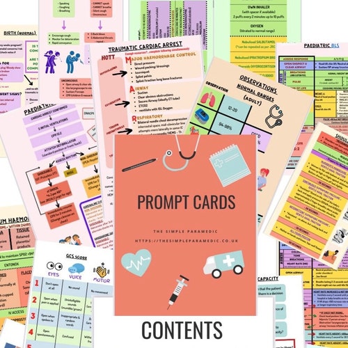 PARAMEDIC Prompt Cards Student Paramedic FLASH CARDS - Etsy