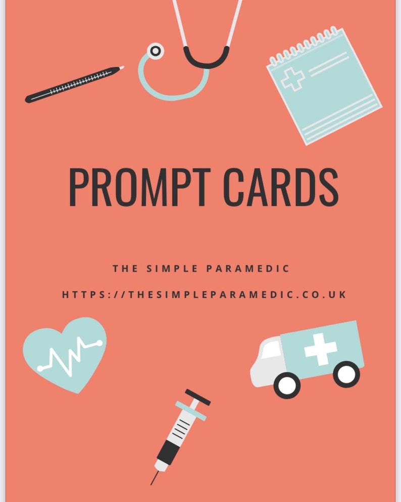 PARAMEDIC Prompt Cards - Student Paramedic FLASH CARDS - Printable ...