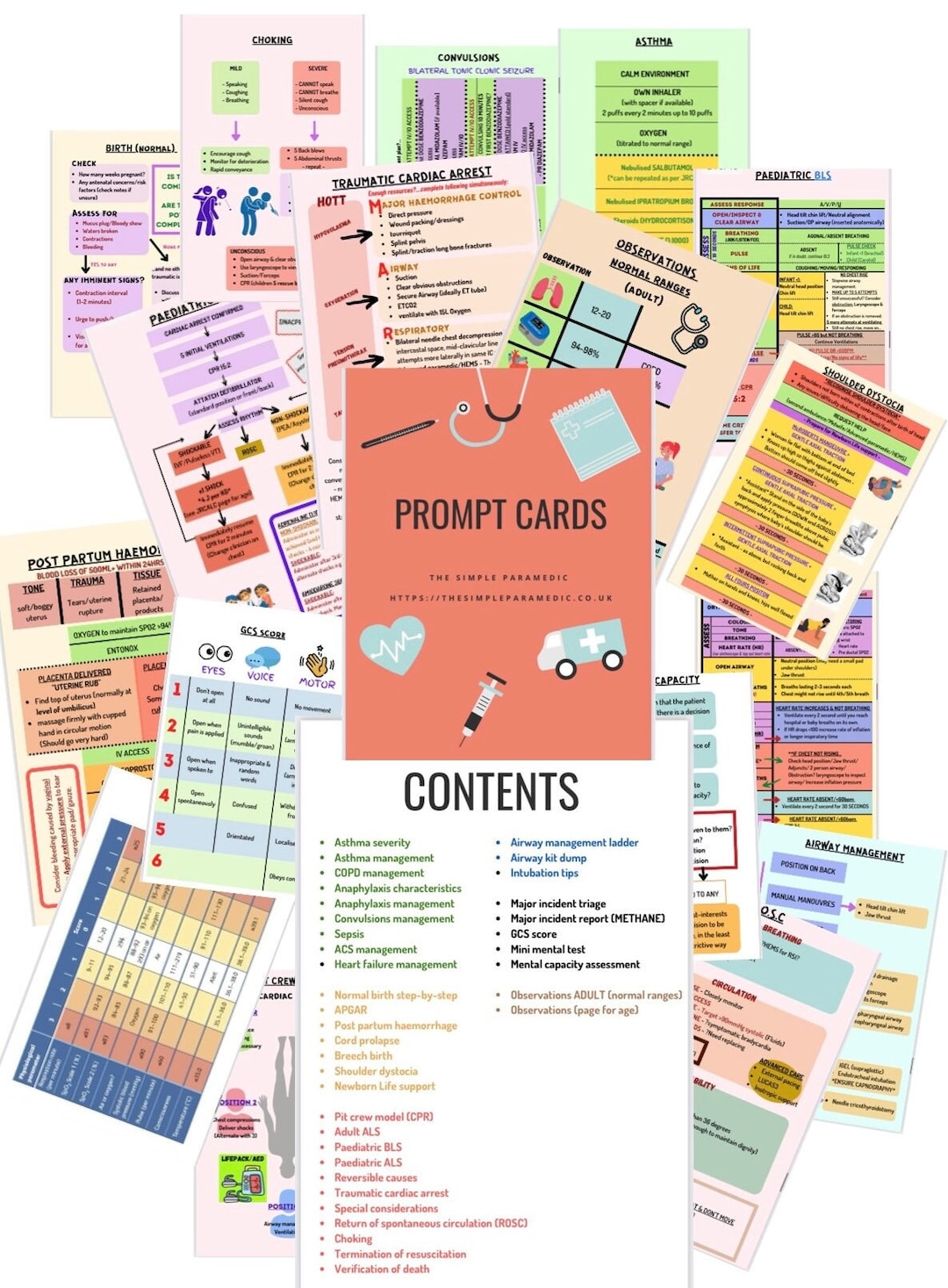 PARAMEDIC Prompt Cards - Student Paramedic FLASH CARDS - Printable ...