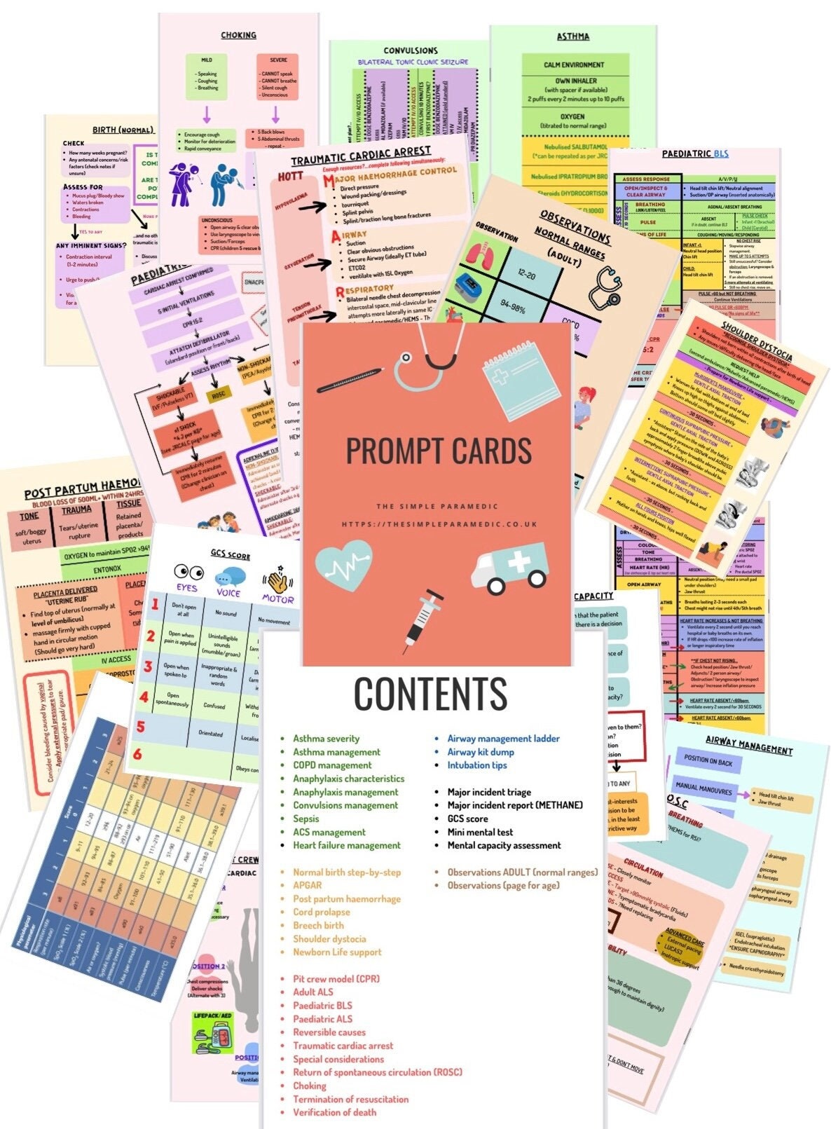 PARAMEDIC Prompt Cards - Student Paramedic FLASH CARDS - Printable ...