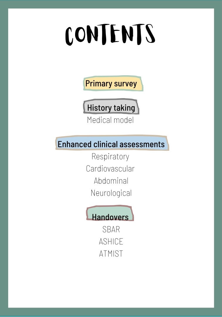 Patient Assessment: OSCE Prep - Printable - Digital Notes - University ...