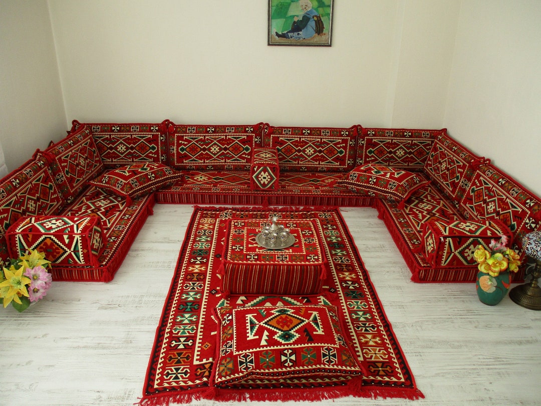 U Shaped Arabic Floor Seating Sofa, U Shaped Arabic Living Room ...