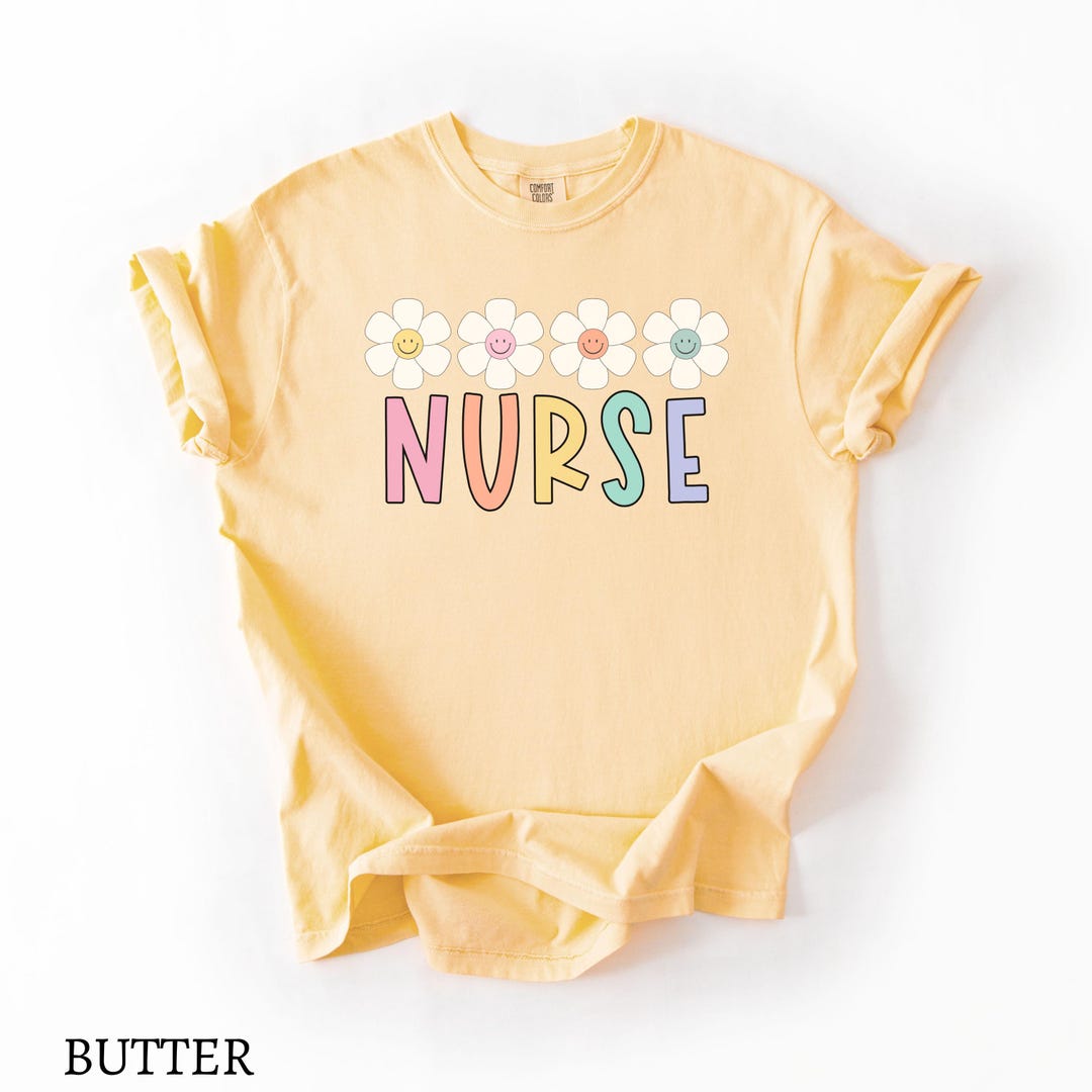Nurse Shirts, Comfort Colors Nurse Shirts, Floral Nurse Shirt, Summer ...