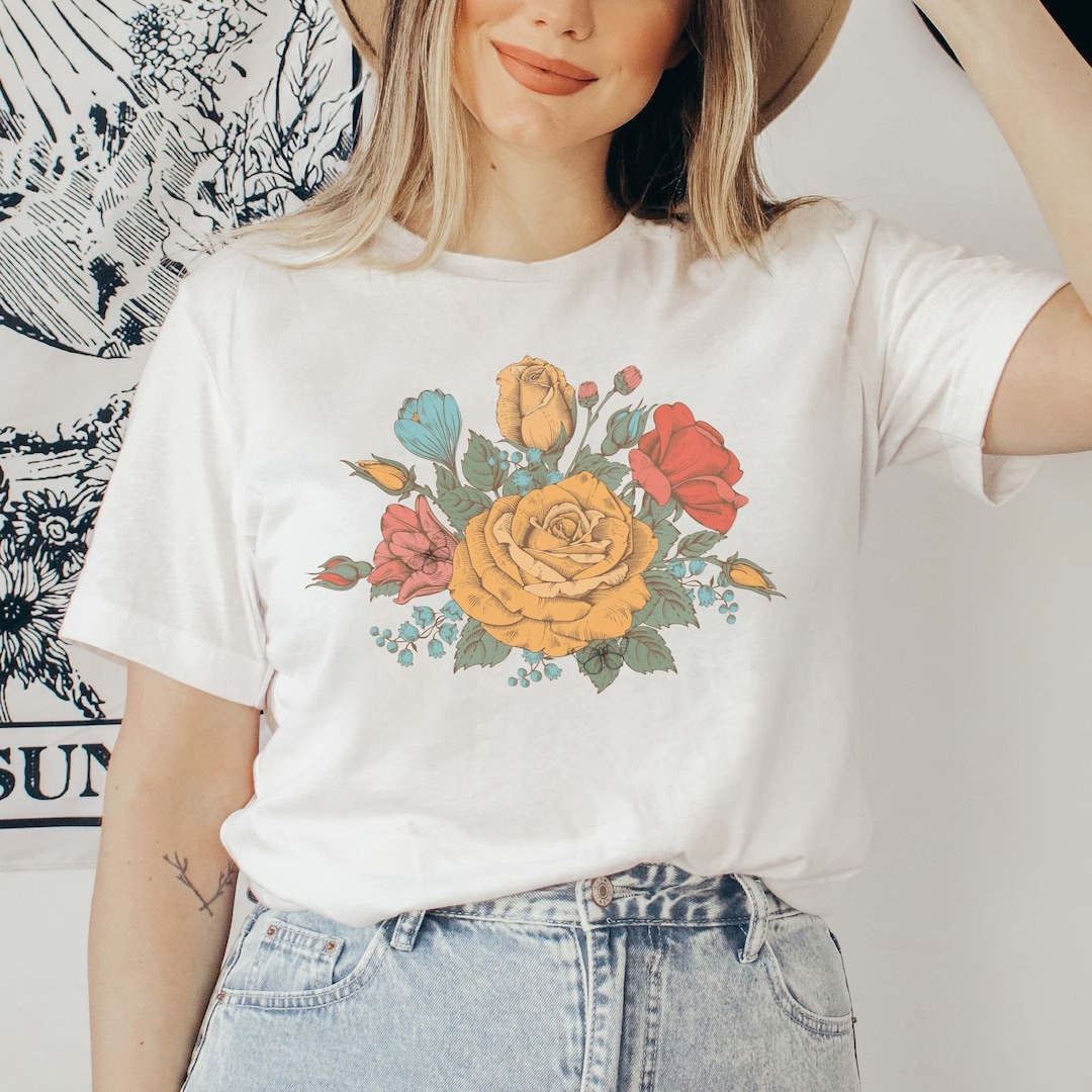 Botanical Shirt, Botanical Floral T Shirt, Vintage Inspired Tee ...