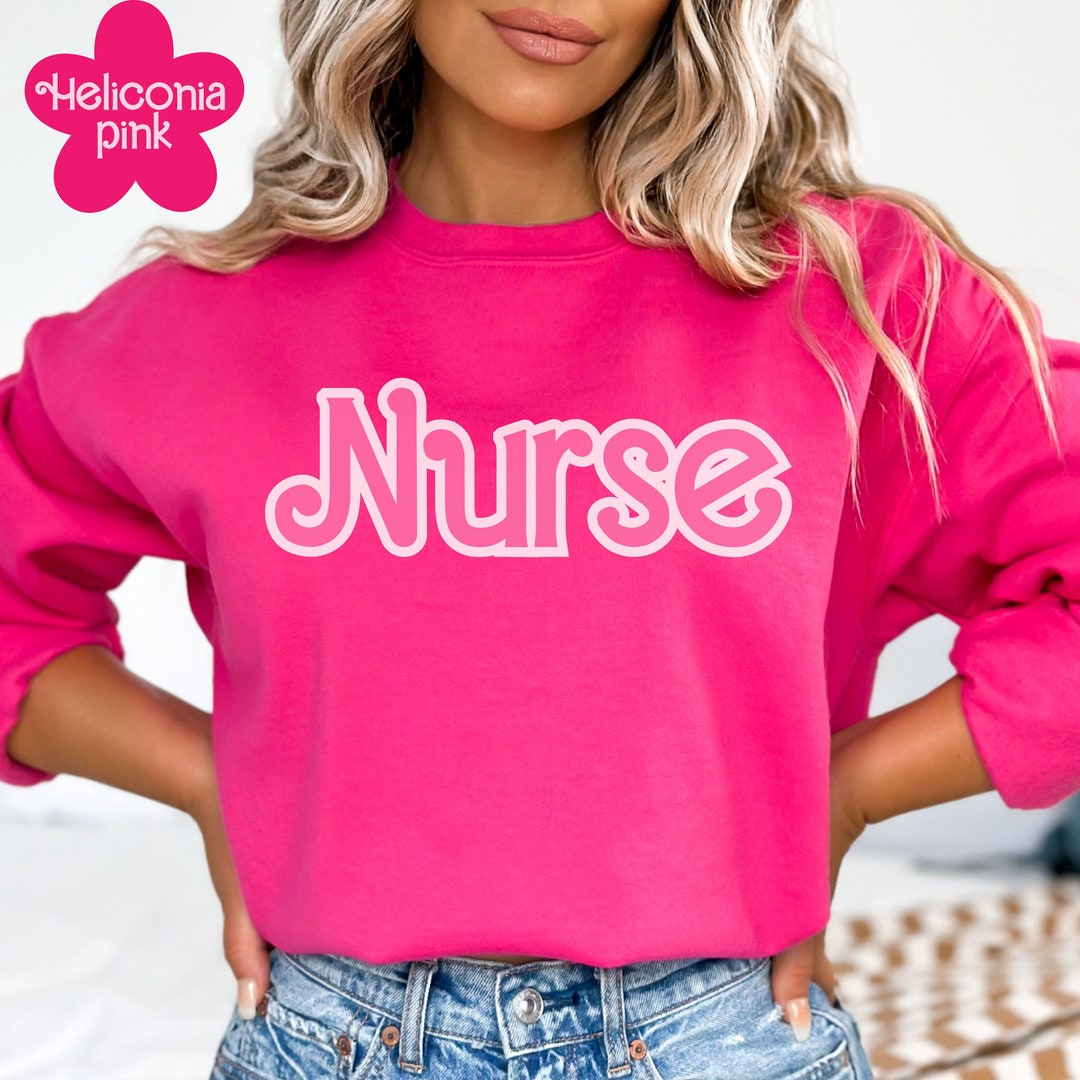Hot Pink Nurse Sweatshirt, RN Nurse Sweatshirt for Nursing School Grad ...
