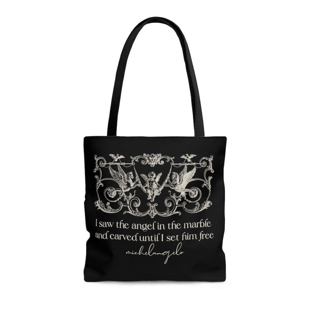 Michelangelo Tote Bag, Gift for Artists, Angelcore, Angel Tote Bag ...