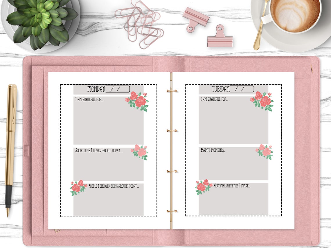 Printable Gratitude Journal Pages Daily Daily Printable Pages - Etsy