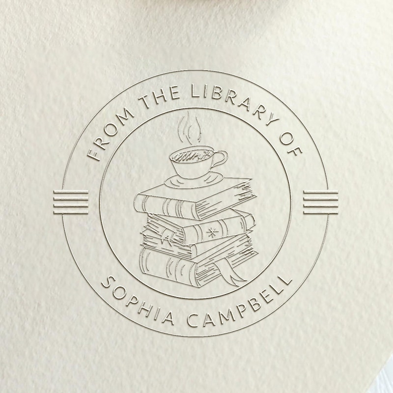 Stack of Books Stamp - Etsy