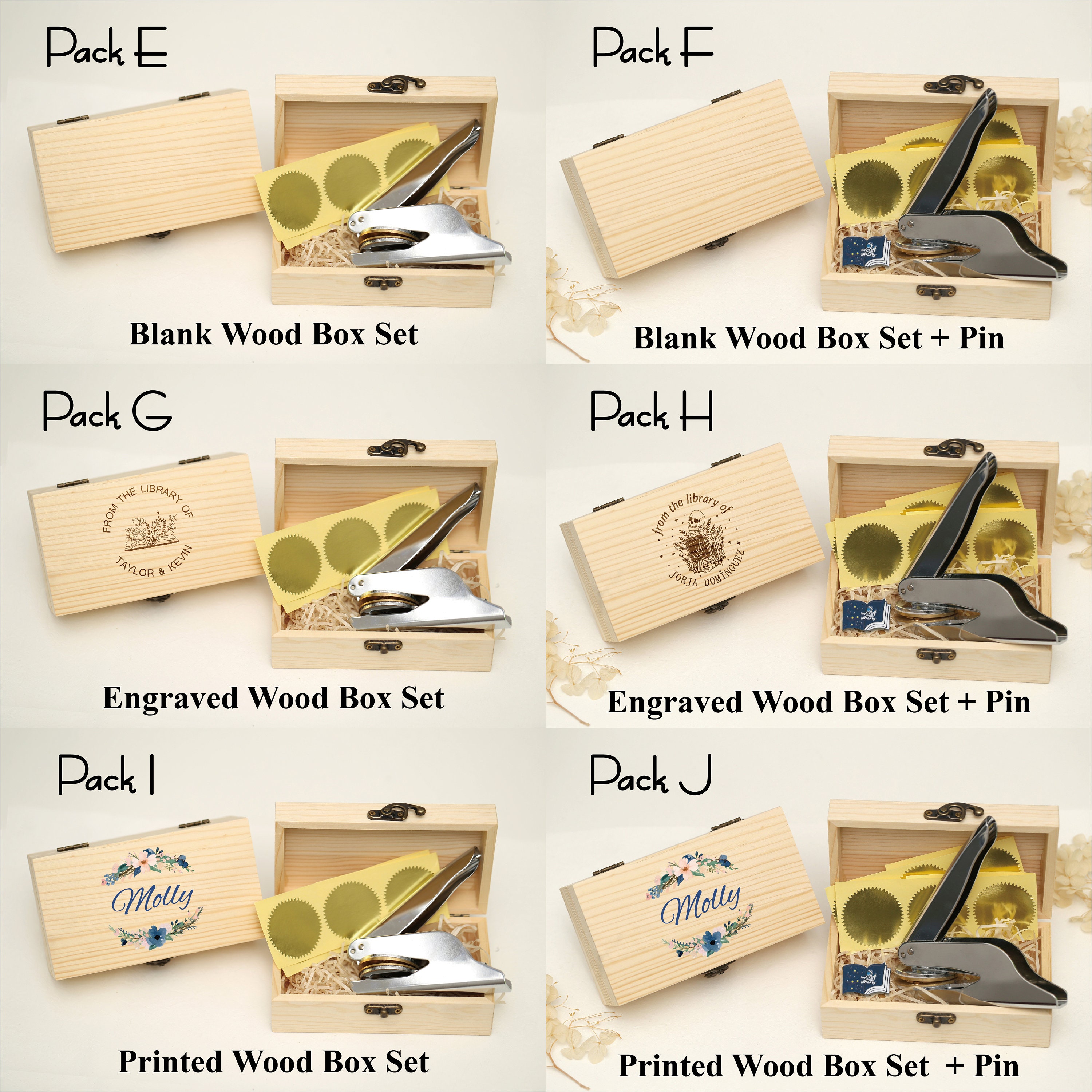 Floral Book Embosser Custom With Your Name/from the Library - Etsy