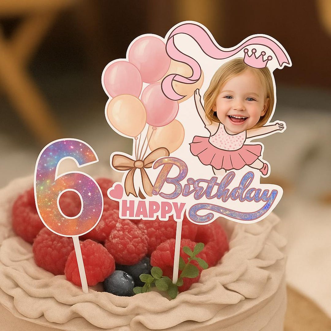 Custom Funy Birthday Cake Topper With Age /baby Face Cake Topper ...