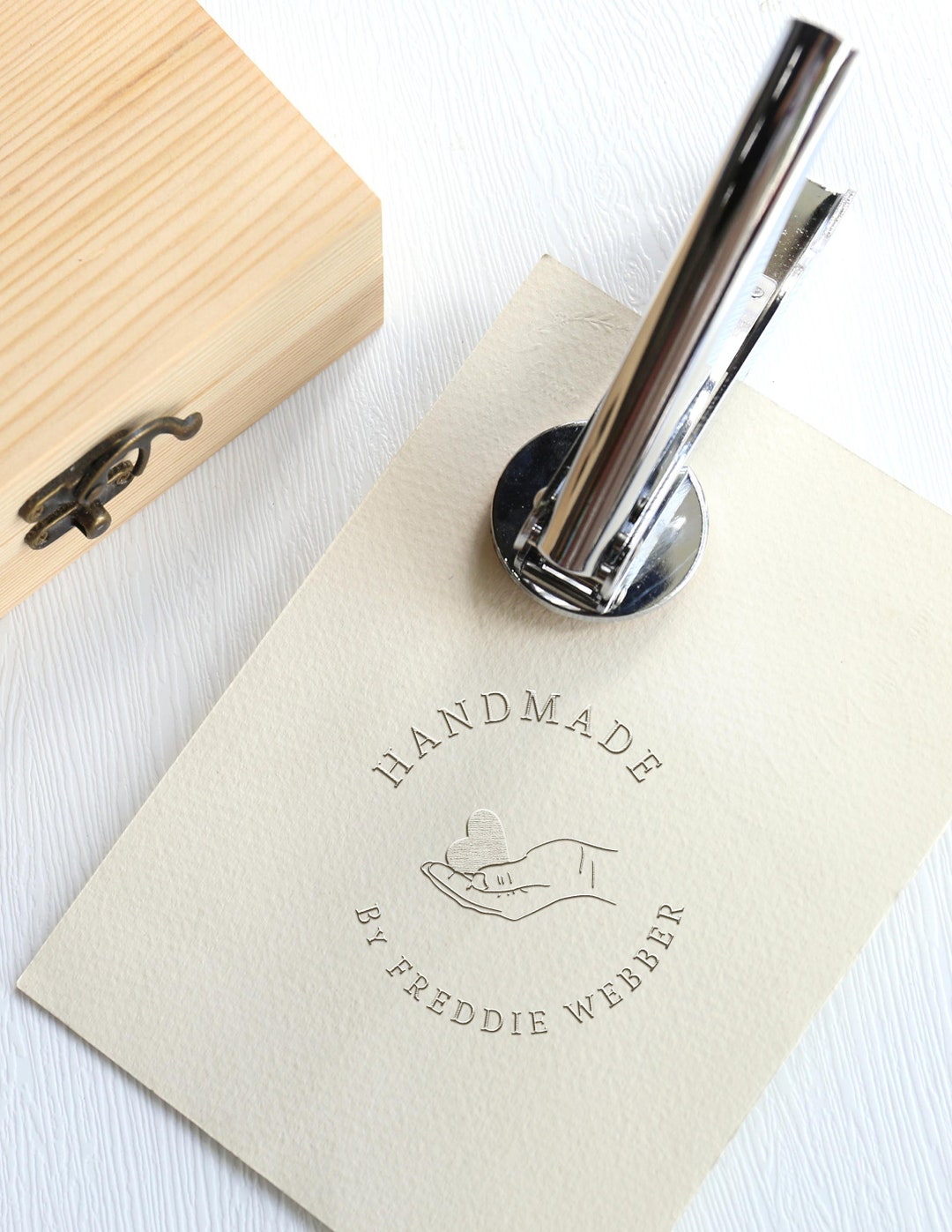 Handemade With Love by Embosser Custom With Your Name/small Business ...