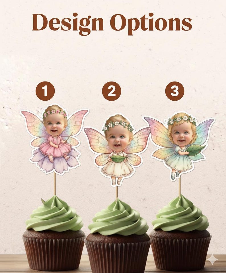 Fairy Custom Cupcake Toppers, Kid Face Cupcake Toppers, Girl Fairy ...