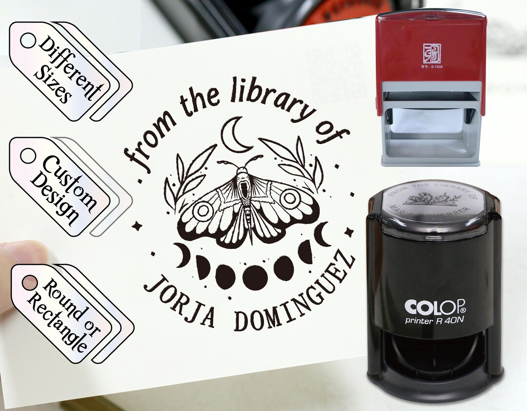 Self Inking Stamp /library Self Inking/from the Library of Book Stamp ...
