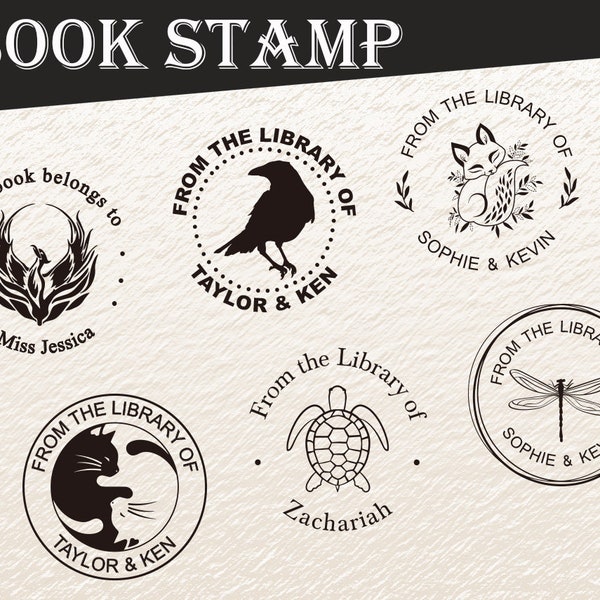 Library Stamp - Etsy