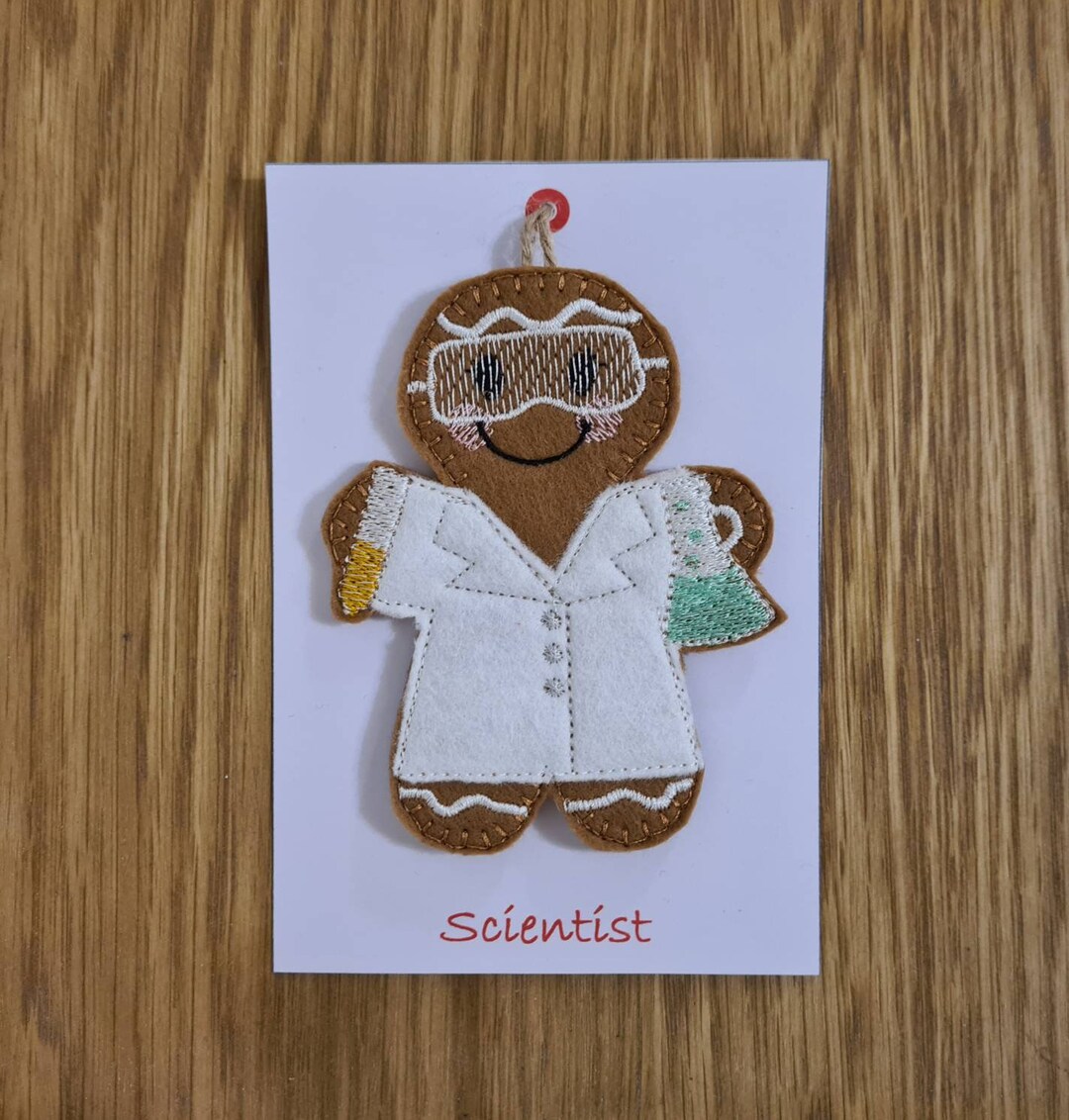 Scientist Gift Science Teacher Felt Gingerbread Hanging Decoration ...