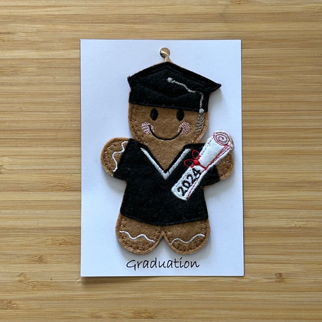 Student Graduation Gift Felt Gingerbread Hanging Decoration - Etsy