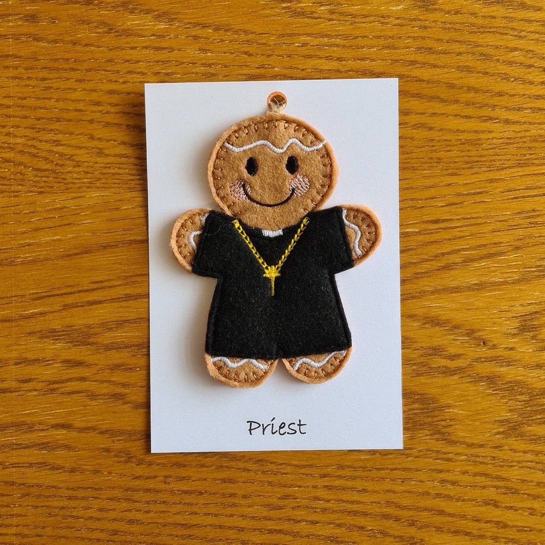 Priest Gift Church Vicar Hanging Felt Gingerbread Decoration - Etsy UK