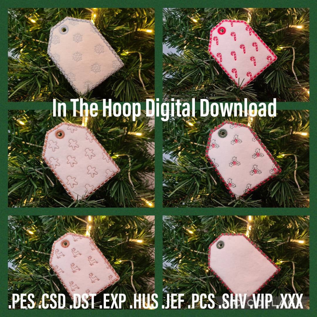 In the Hoop Machine Embroidery Design ITH Christmas Present - Etsy