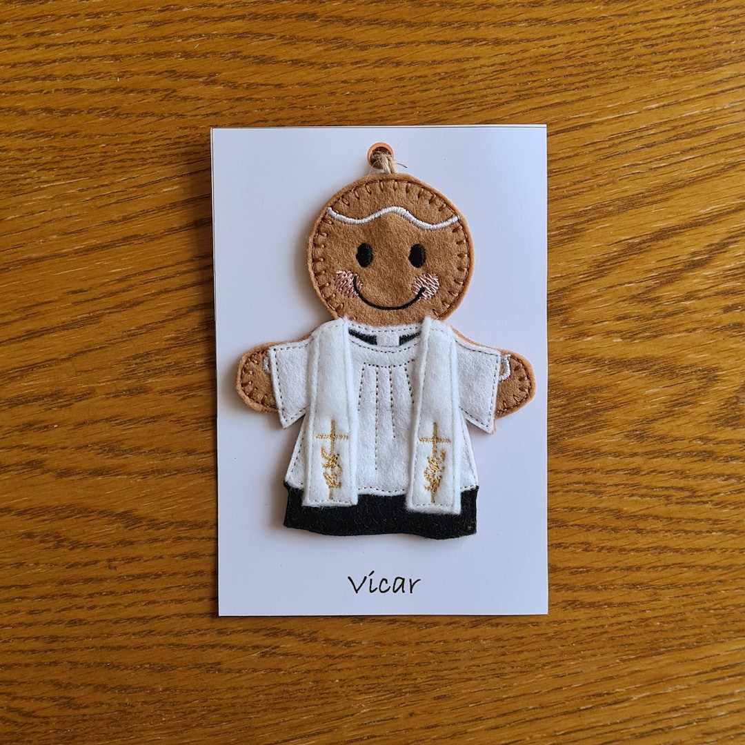 Church Vicar Felt Gingerbread Hanging Decoration - Etsy UK