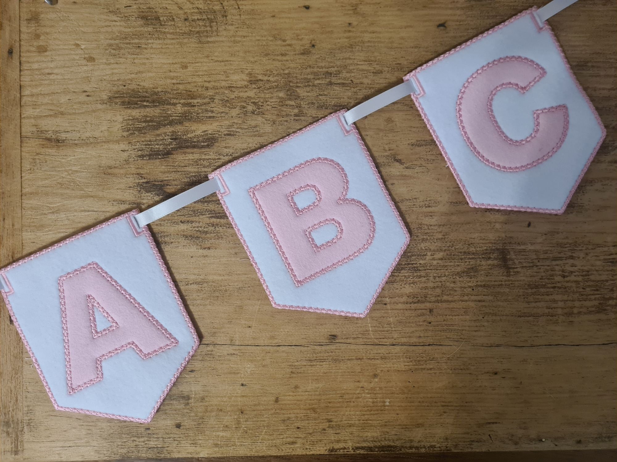 In the Hoop Machine Embroidery Alphabet Bunting A-Z Pattern | Etsy UK