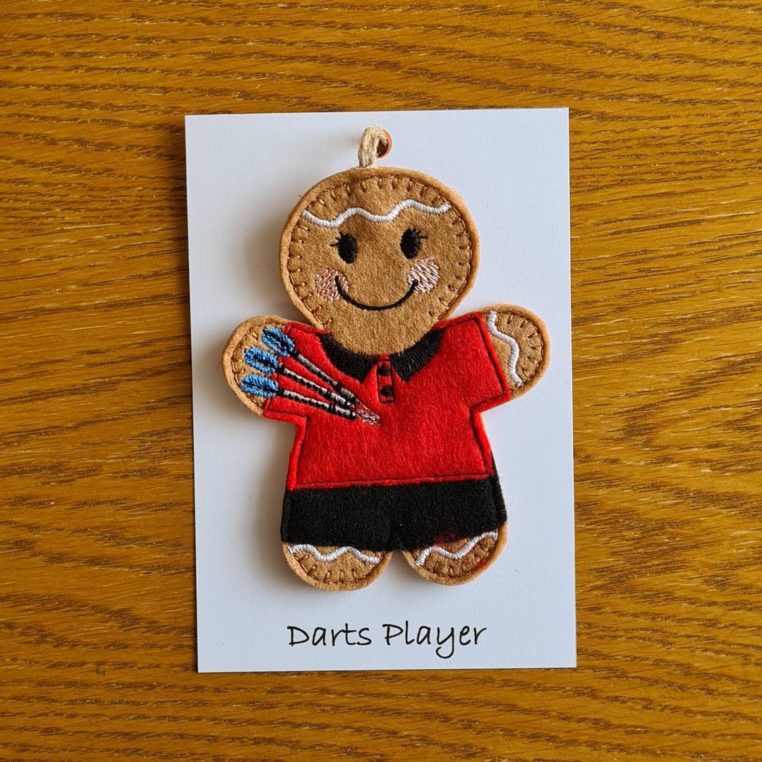 Gingerbread Darts Player Hanging Keepsake Gift Decoration - Etsy UK