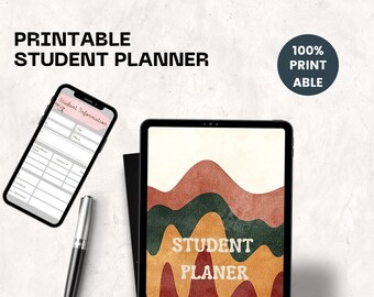 Student Planner Printable, Editable Canva Academic Planner Template ...
