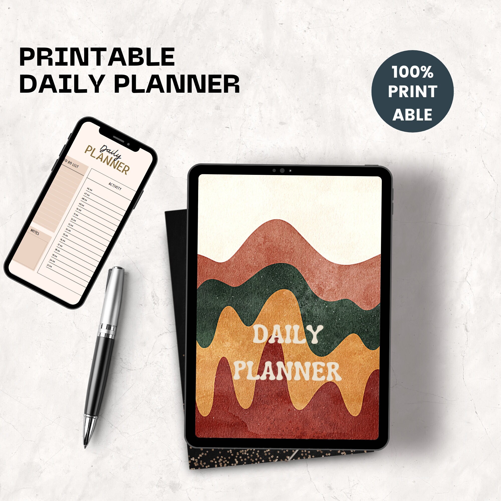 Boho Daily Planner Printable, Daily to Do List for Work/home, Daily ...