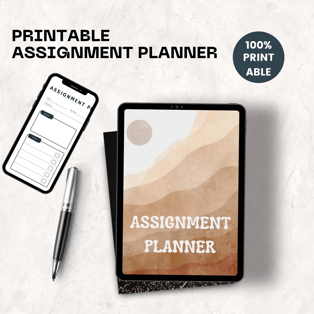 Printable Assignment Planner, Weekly Homework Planner, Back to School ...