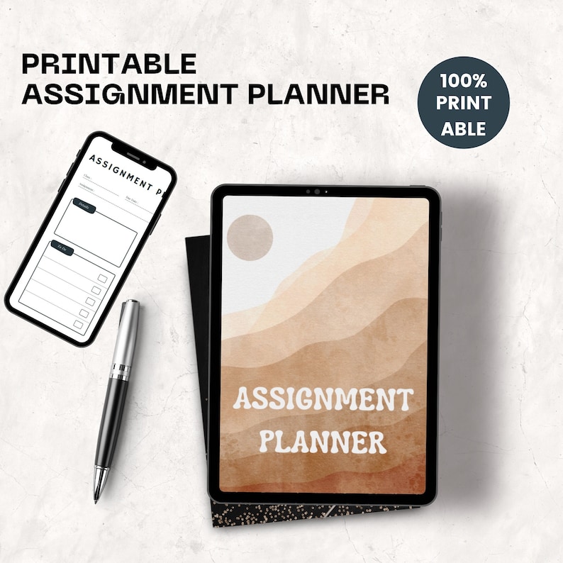 Printable Assignment Planner, Weekly Homework Planner, Back to School ...