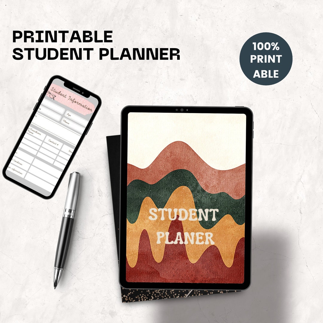 Student Planner Printable, Editable Academic Planner Template, Student ...