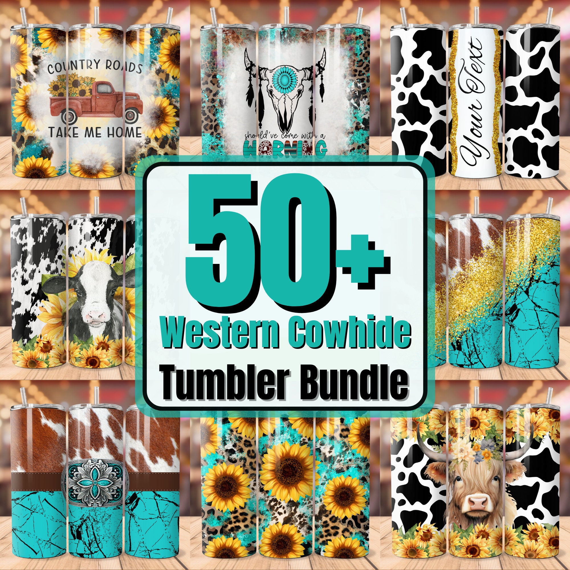 50+ Cow Hide Tumbler Bundle, Western Tumbler Designs Tumbler, 20oz Cow ...