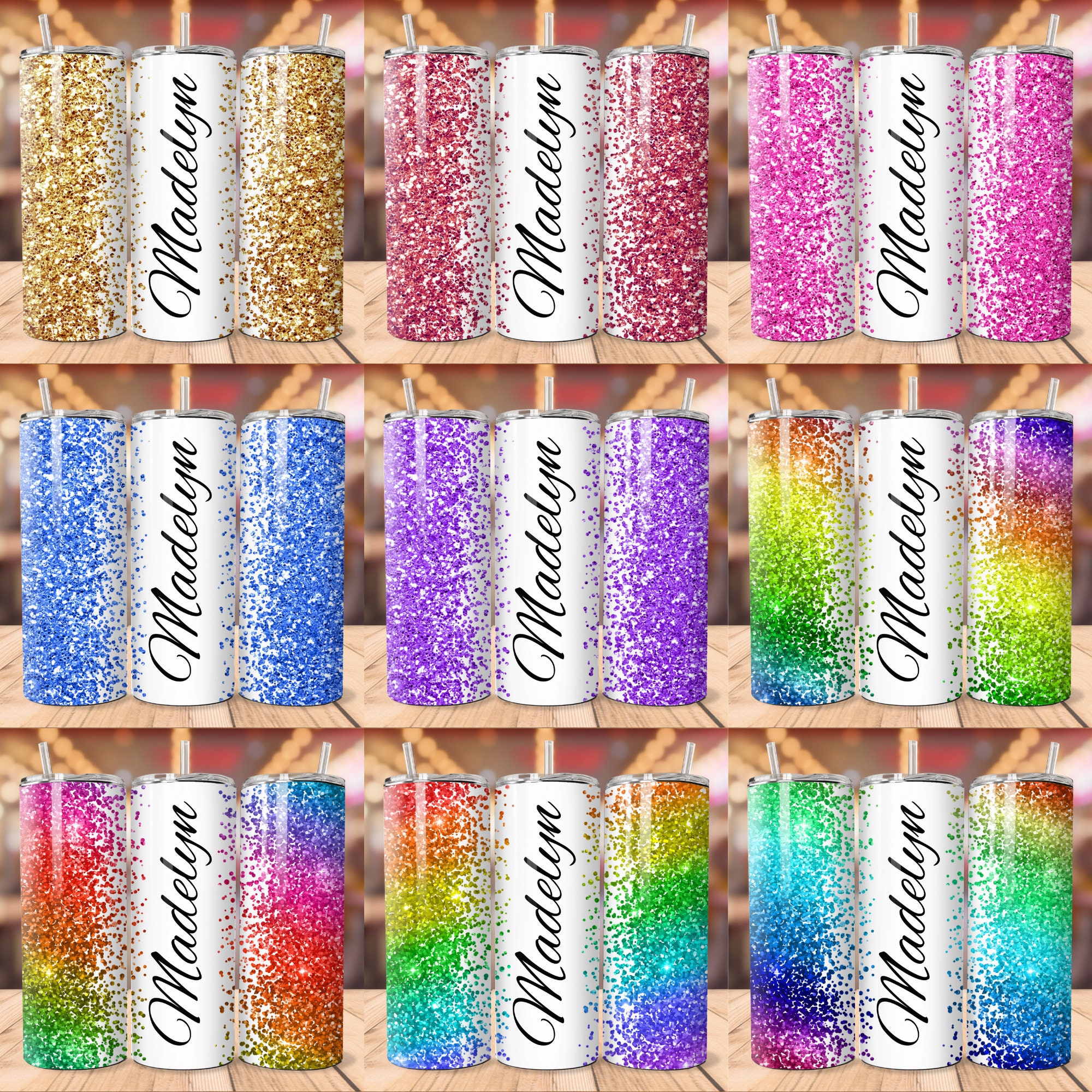 100 Add Your Own Text Tumbler, Glitter Add Your Name Tumbler, Glitter ...