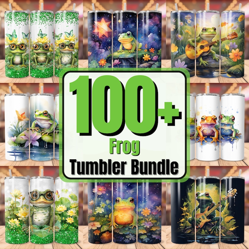 100+ Frog Tumbler Wrap Bundle, Frog Sublimation Designs, Frog Tumbler ...