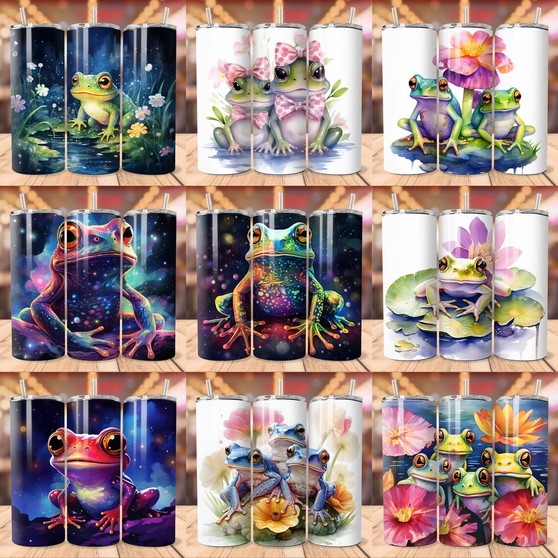 100+ Frog Tumbler Wrap Bundle, Frog Sublimation Designs, Frog Tumbler ...